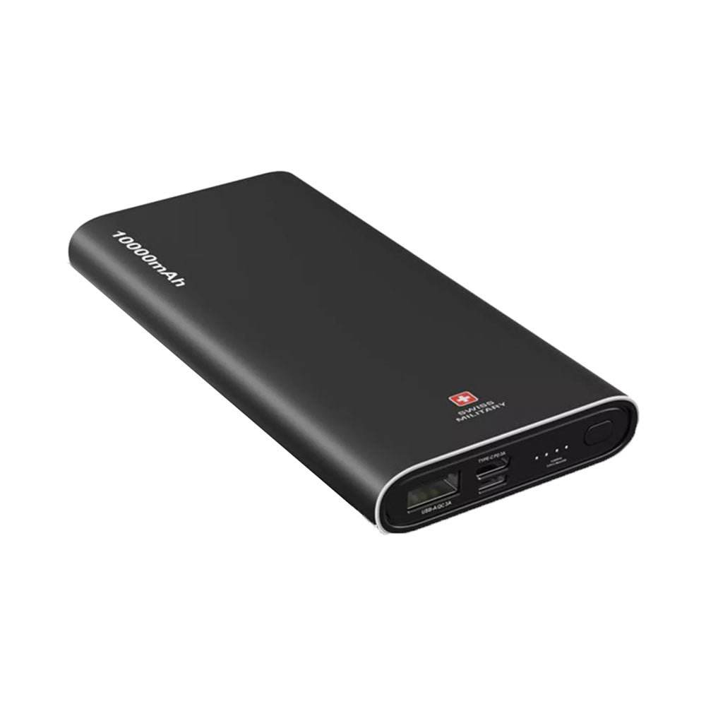 Swiss Military 10000mAh Power Bank Black - Ecity Electronics